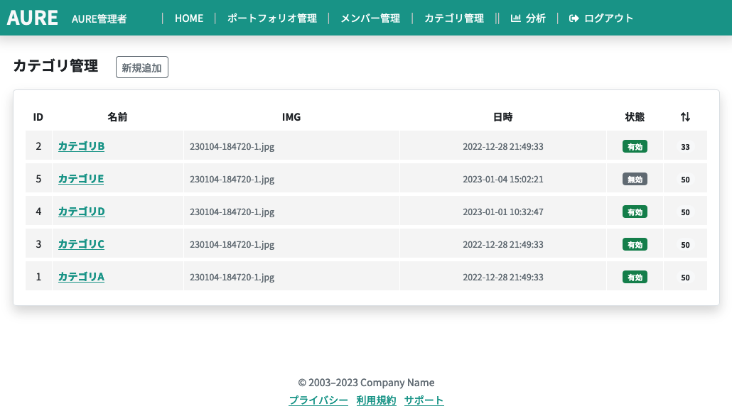 14日後に完成するポートフォリオ システム #9 カテゴリ管理｜AURE BLOG（オーレブログ）